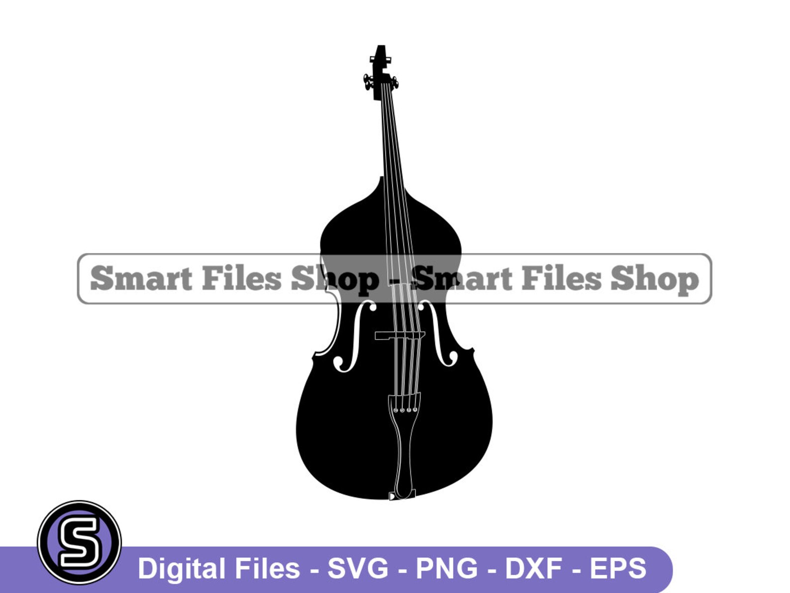 Double Bass Svg, Musical Instruments Svg, Double Bass Dxf, Double Bass ...