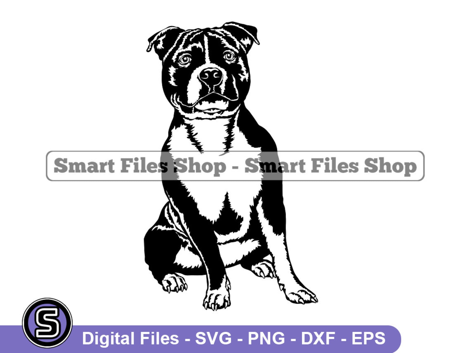 Sitting Staffordshire Bull Terrier SVG, Staffordshire Bull Terrier Svg ...