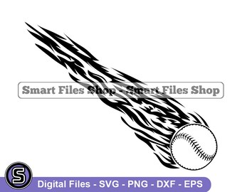Flaming Softball Svg - Etsy