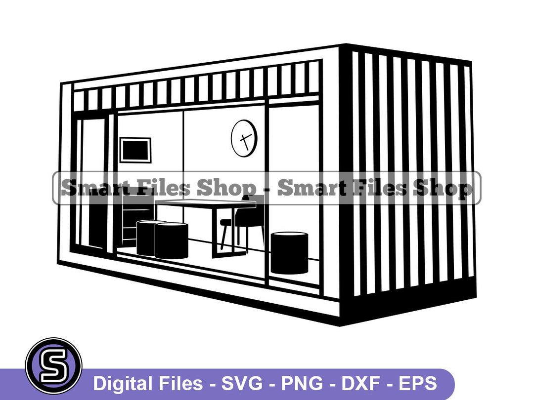 Shipping Container Home #2 SVG, Modular Home Svg, Real Estate Svg ...