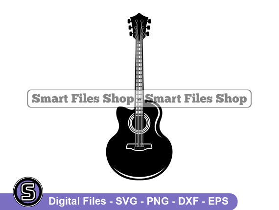 Guitar SVG Acoustic Guitar Svg Guitar Dxf Guitar Png | Etsy