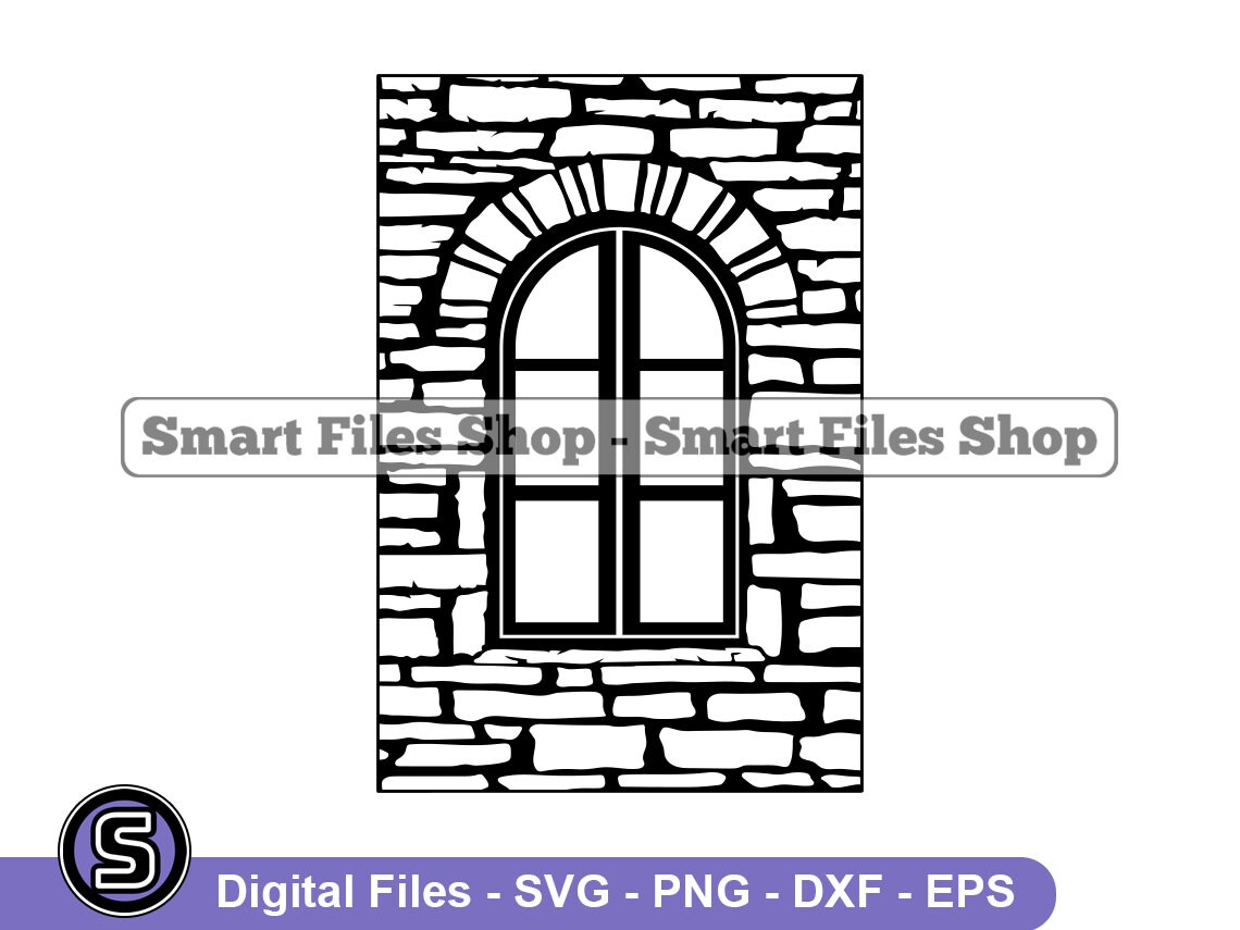 Wooden Window in A Stone Wall Svg Medieval Window Svg Window | Etsy