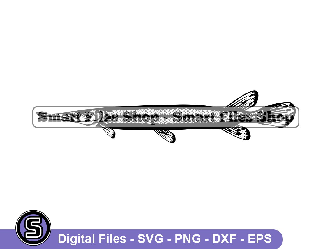 Longnose Gar Svg Fish Svg Fishing Svg Fishing Dxf Fishing - Etsy