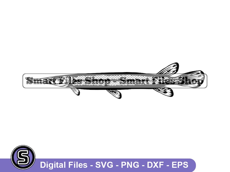 Longnose Gar Svg Fish Svg Fishing Svg Fishing Dxf Fishing - Etsy