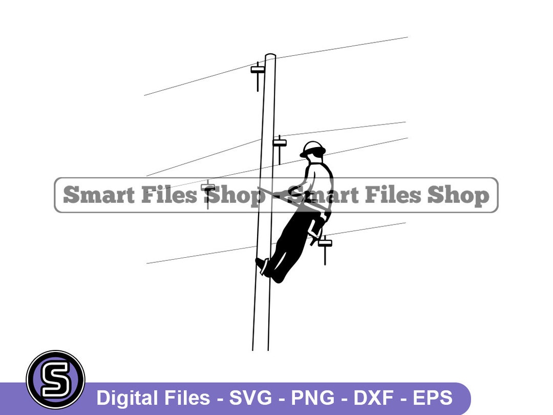 Lineman 15 Svg, Lineman Svg, Lineman Silhouette, Lineman Dxf, Lineman ...