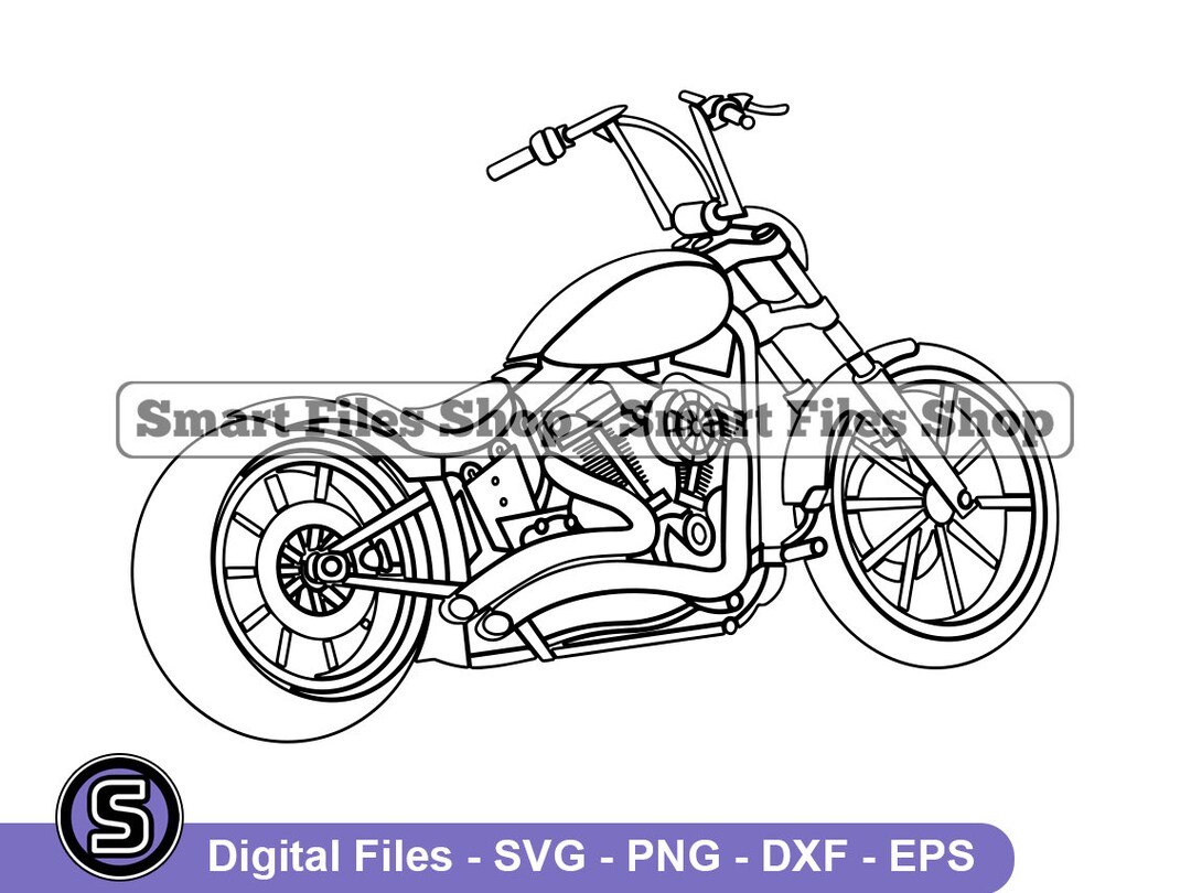 Retro Motorcycle Outline Svg, Motorcycle Svg, Biking Svg, Motorcycle ...