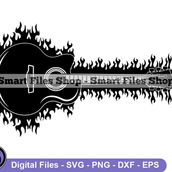 Flaming Guitar - Etsy