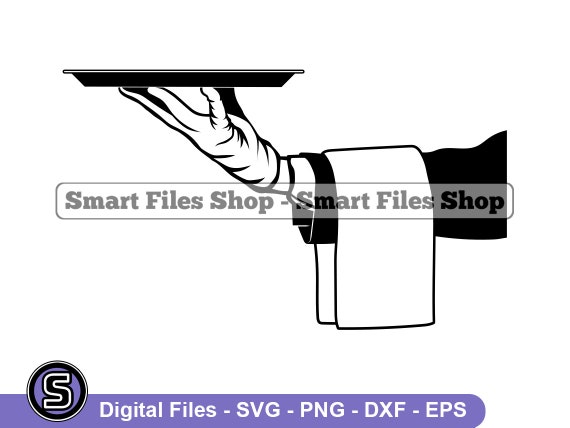Waiter Holding Tray Svg Waiter Svg Waiter Dxf Waiter Png | Etsy