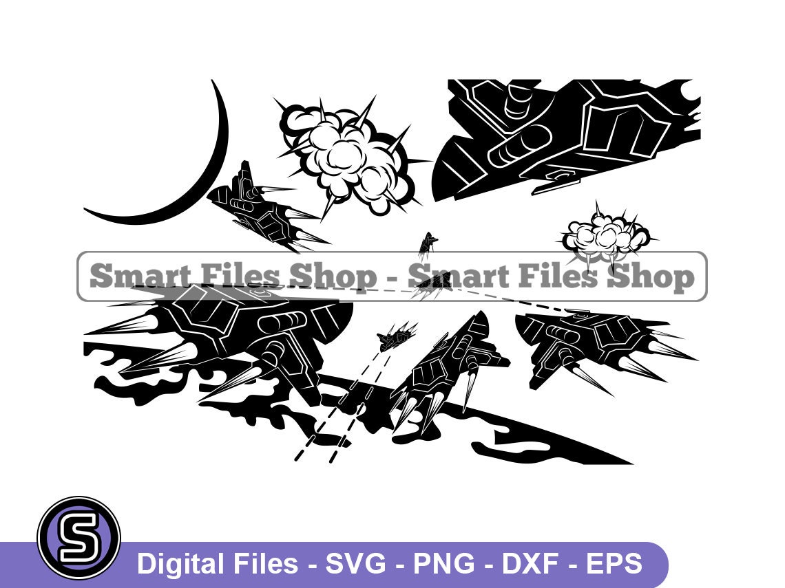 Spaceship Battle SVG Spaceship Svg Space Svg Spaceship Dxf - Etsy