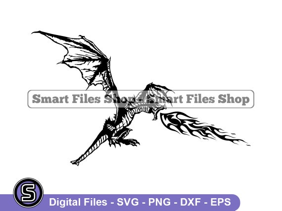 Fire Breathing Dragon 13 Svg Dragon Svg Dragon Dxf Dragon - Etsy