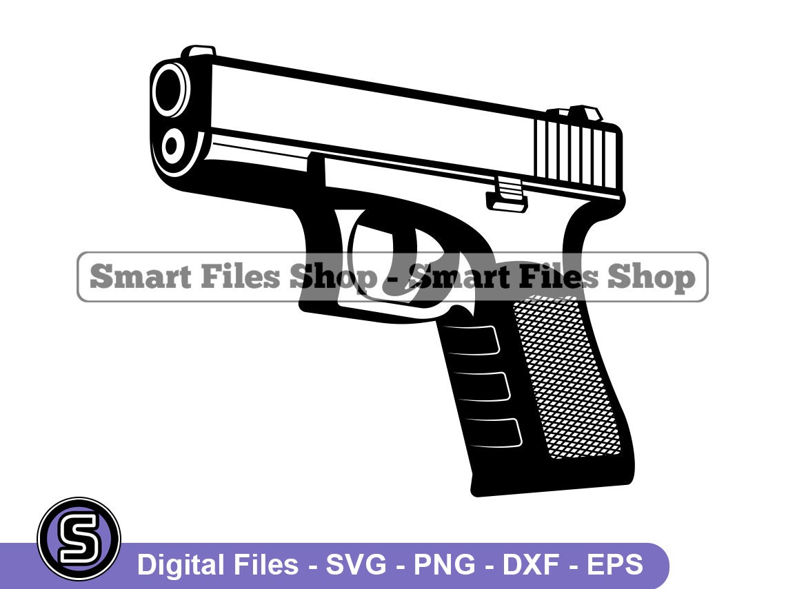 Handgun 3 Svg Handgun Svg Pistol Svg Gun Svg Handgun Dxf | Etsy