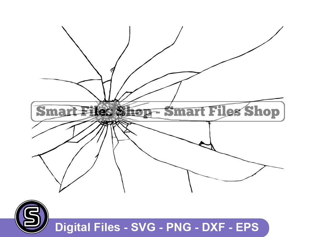 Bullet Hole SVG, Cracked Glass SVG, Broken Glass Svg, Bullet Hole Dxf ...