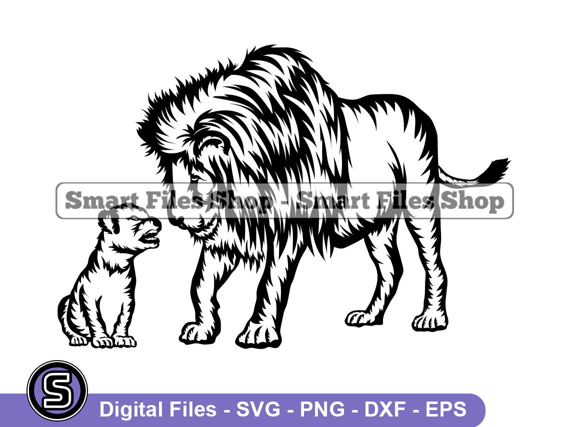 Father Lion & Cub SVG, Father Lion Svg, Baby Lion Svg, Father Lion Son ...
