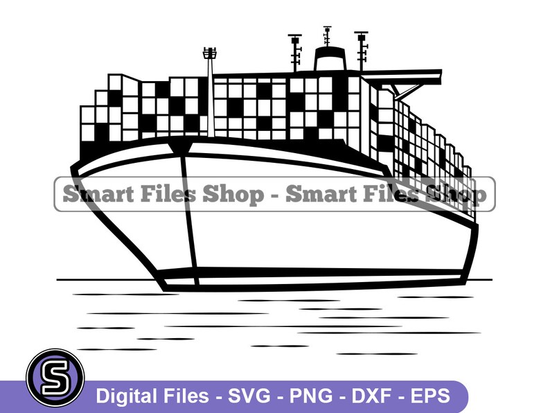 Container Ship SVG, Shipping Svg, Ecommerce Svg, Trade Svg, Container ...