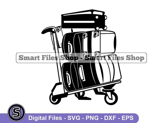 Airport Luggage Trolley 2 Svg Airport Svg Travel Svg - Etsy