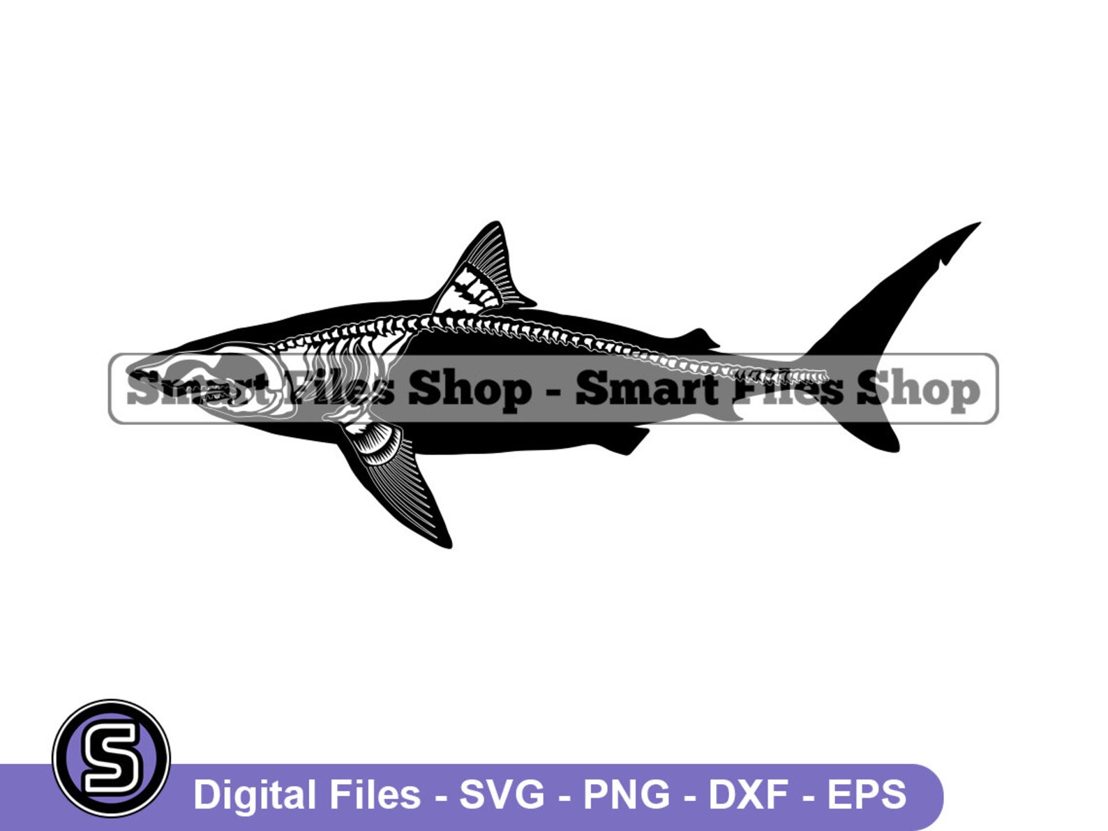 Shark Skeleton Svg Shark Svg Great White Shark Svg Shark - Etsy