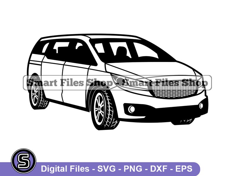 Minivan Svg, Car Svg, Family Car Svg, Minivan Dxf, Minivan Png, Minivan ...
