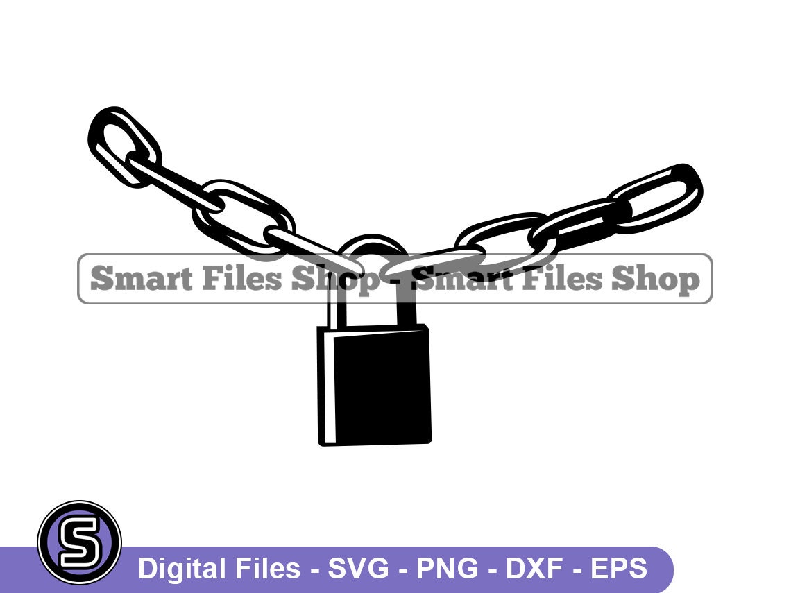 Chain and Lock Svg, Chain Svg, Lock Svg, Security Svg, Chain and Lock ...