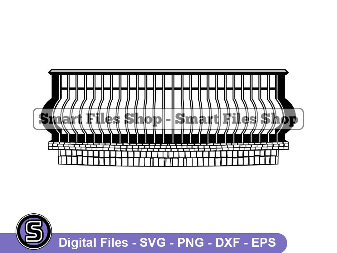 Decorative Balcony Svg, Balcony Svg, Architecture Svg, Balcony Dxf ...