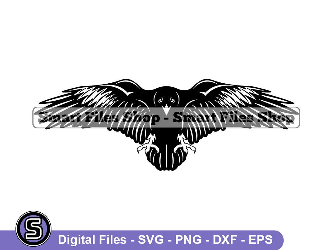 Raven Logo Svg, Raven Svg, Raven Dxf, Raven Png, Raven Clipart, Raven ...