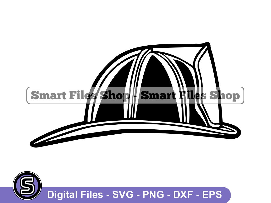 Firefighter Helmet Side Svg Firefighter Helmet Svg | Etsy