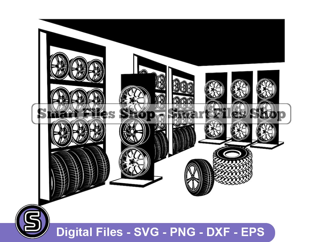 Tire Shop 3 Svg, Car Tire Svg, Auto Repair Svg, Tire Shop Dxf, Tire ...
