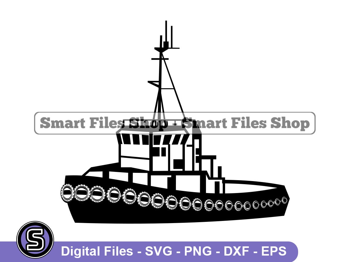 Tugboat #2 Svg, Tugboat Svg, Tugboat Dxf, Tugboat Png, Tugboat Clipart ...