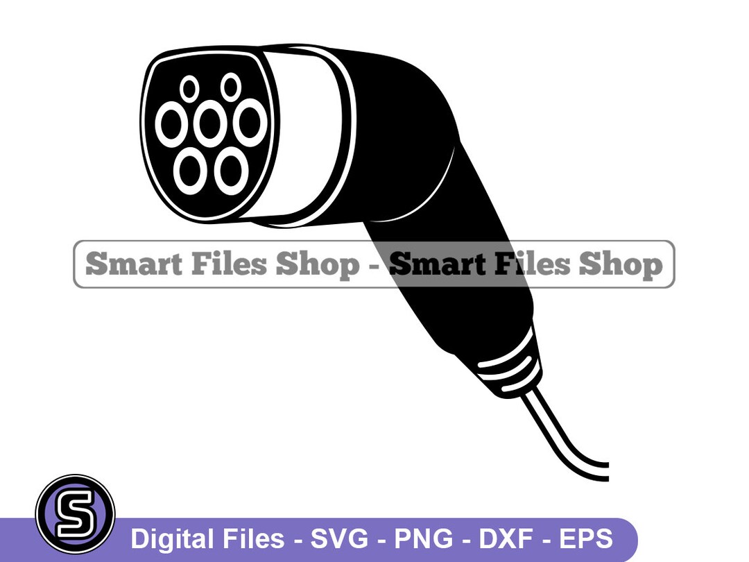 Electric Car Charging Plug Svg, Electric Car Charger Svg, EV Charger ...