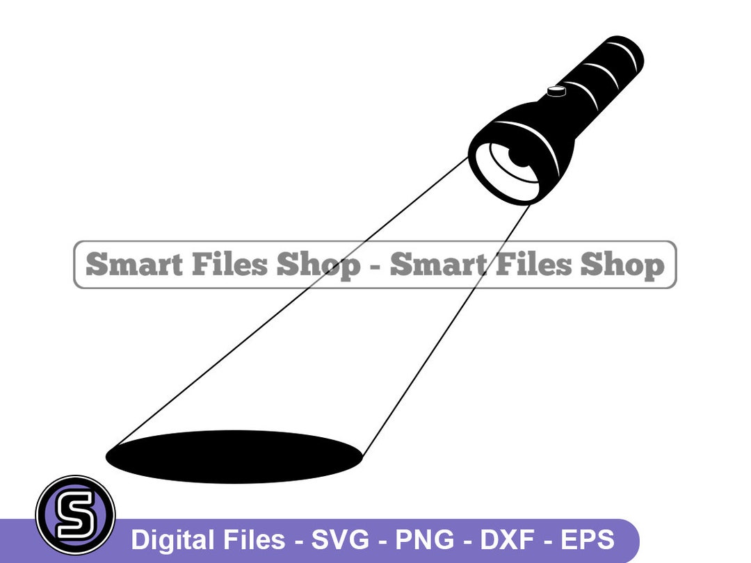 Shining Flashlight SVG, Flashlight Svg, Camping Svg, Flashlight Dxf ...
