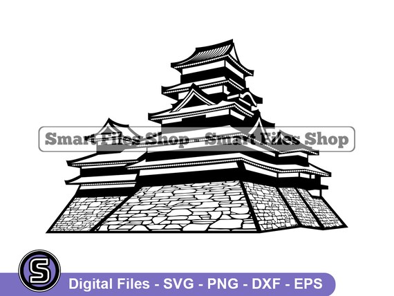 Japanese Castle Svg Japanese Fortress Svg Japanese | Etsy