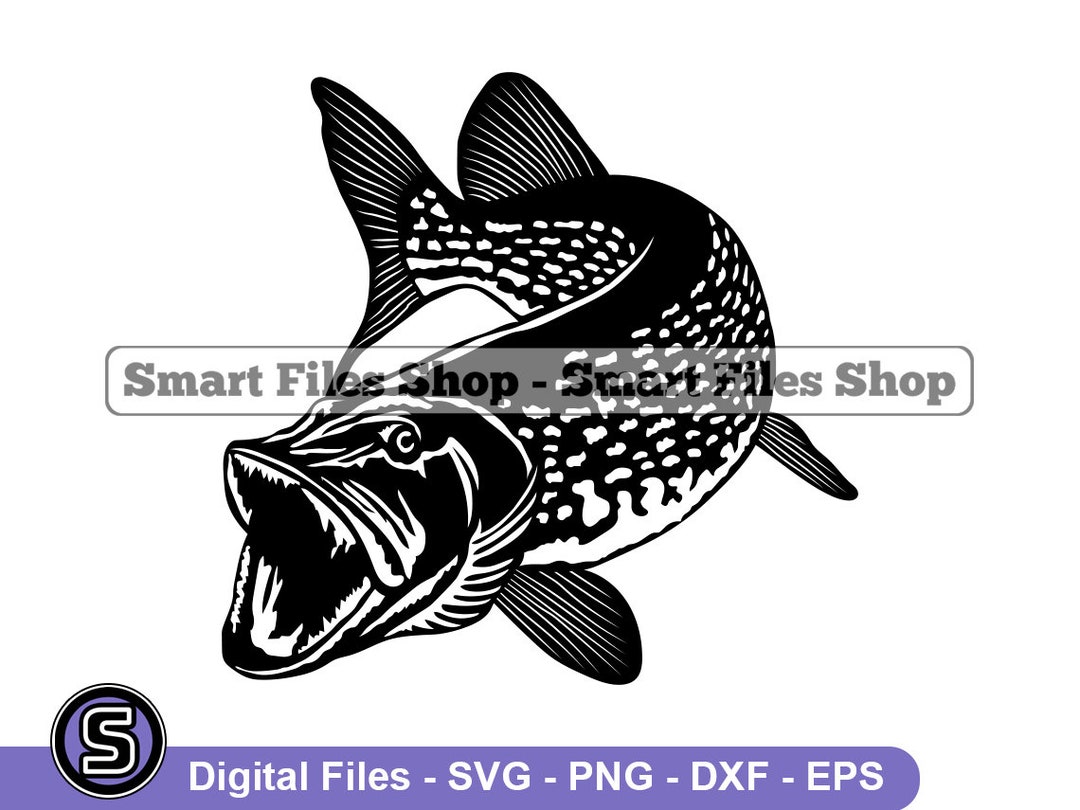 Northern Pike Svg, Pike Fishing Svg, Fish Svg, Fishing Svg, Fishing Dxf ...