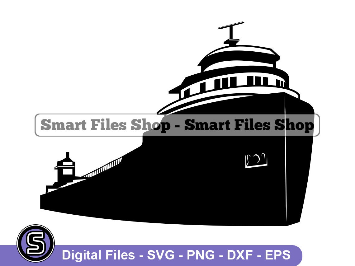 Lake Freighter #3 Svg, Lake Freighter Svg, Shipping Svg, Industrial Svg ...