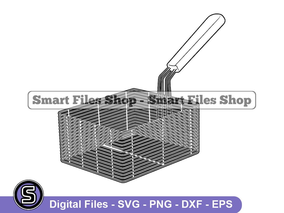 Deep Fryer Basket #2 SVG, Deep Frying Svg, Kitchen Svg, Cooking Svg ...