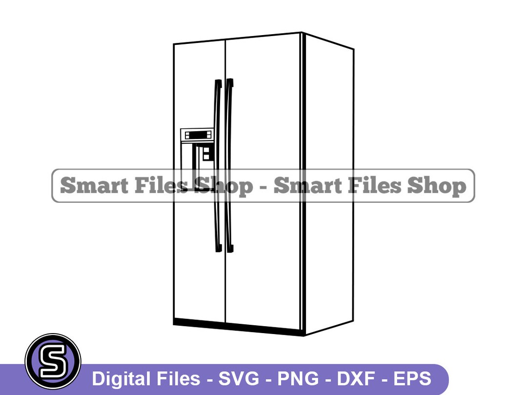 Refrigerator Svg, Freezer Svg, Kitchen Svg, Refrigerator Dxf ...