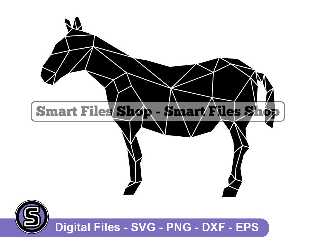 Geometric Donkey Svg, Donkey Svg, Geometric Animals Svg, Animals Svg ...