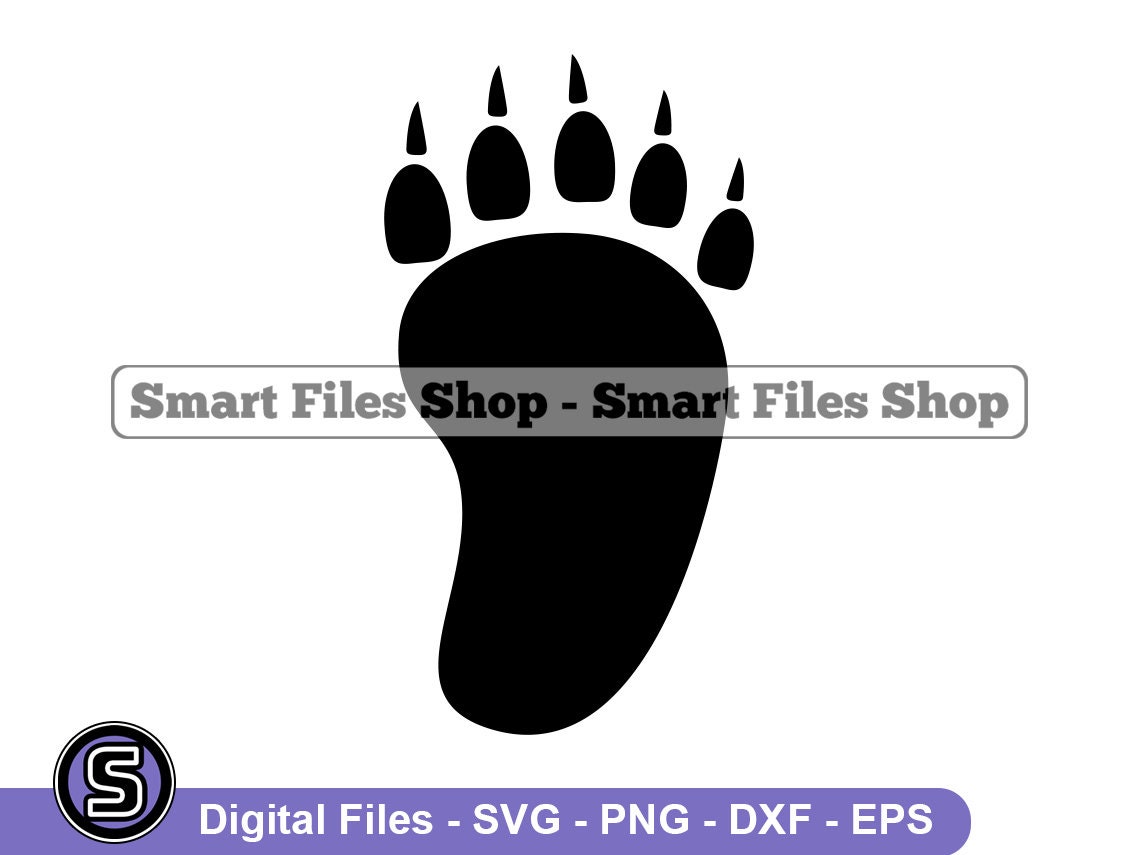 Bear Back Paw Footprint SVG Bear Svg Footprint Svg | Etsy