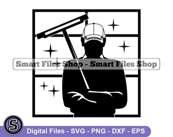 Window Washer Svg - Etsy