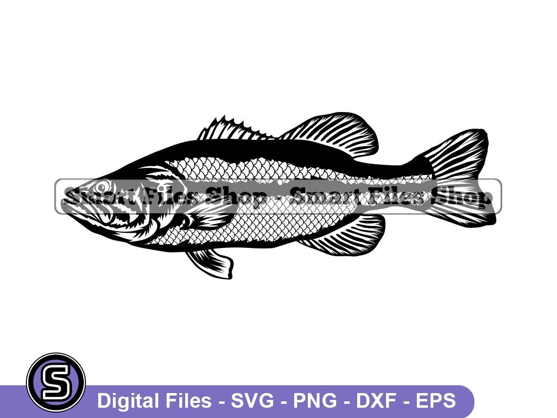 Largemouth Bass Svg Fish Svg Fishing Svg Fishing Dxf | Etsy