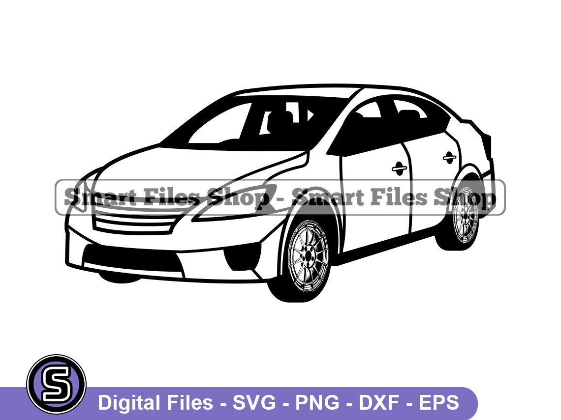 Car Sedan Svg, Car Svg, Sedan Svg, Car Sedan Dxf, Car Sedan Png, Car ...