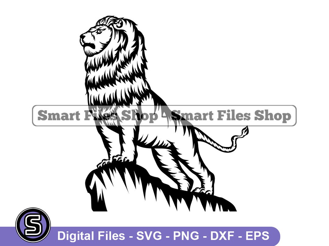Lion on A Cliff SVG, Lion Svg, Safari Svg, Safari Creatures Svg, Lion ...