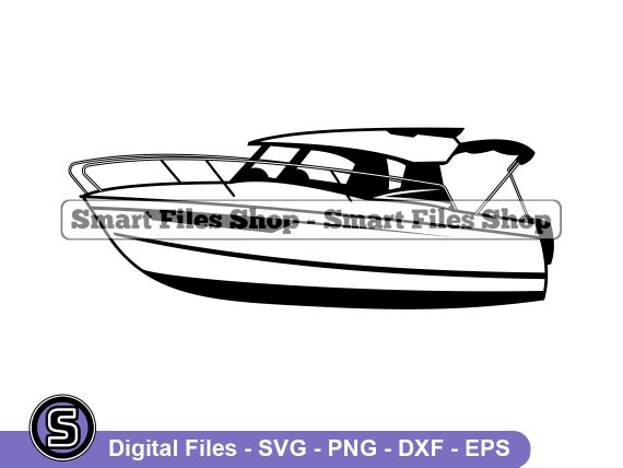 Cabin Cruiser 2 Svg Speedboat Svg Yacht Svg Cabin Cruiser - Etsy