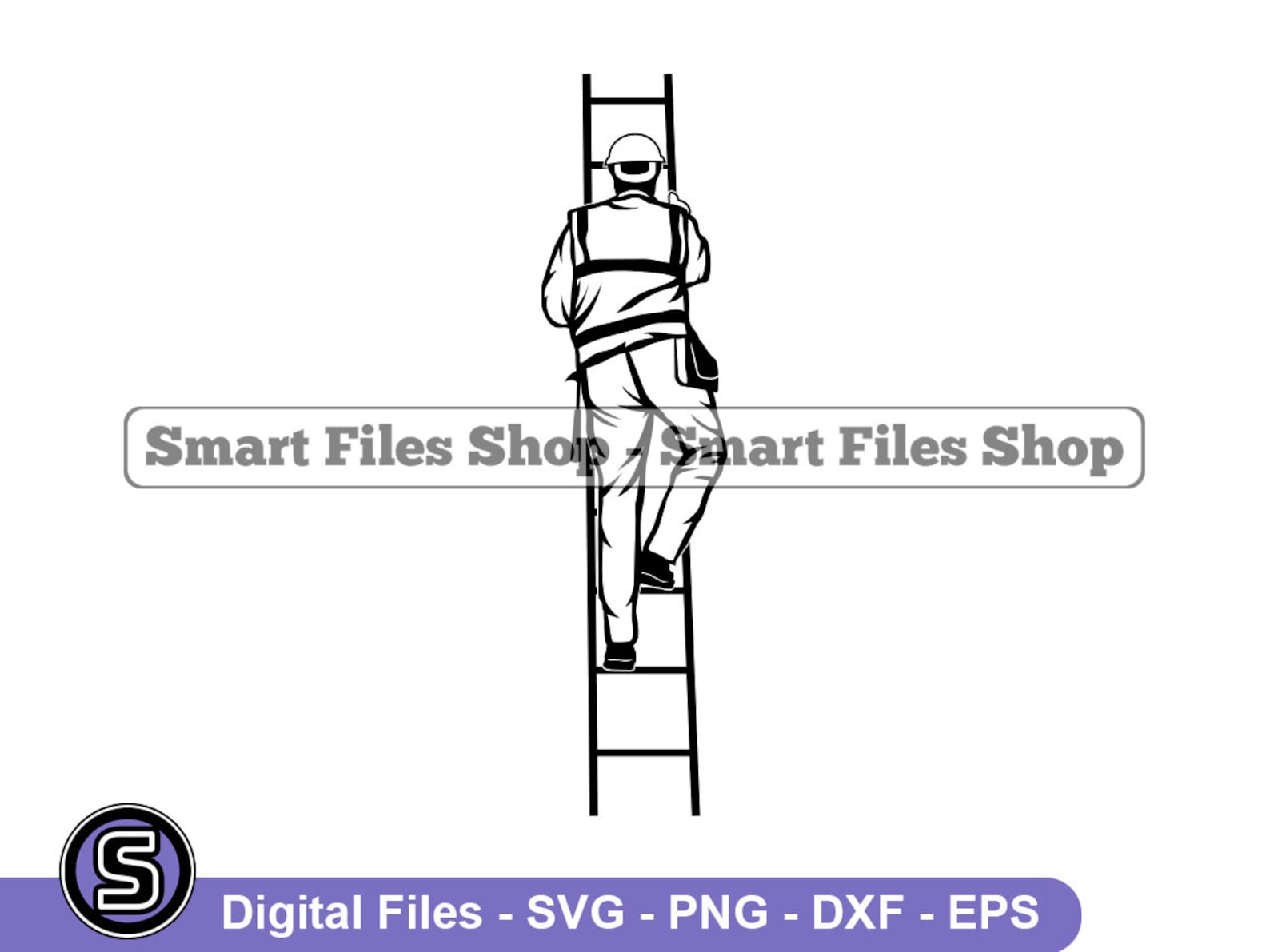 Climbing Ladder Svg, Ladder Svg, Contaractor Svg, Roofer Svg, Worker ...