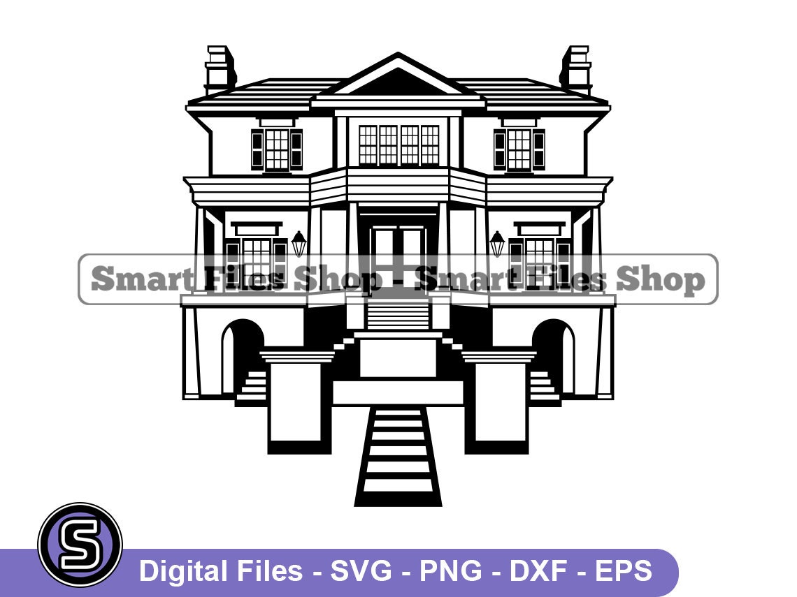 French Colonial House 2 Svg Architecture Svg Real Estate | Etsy