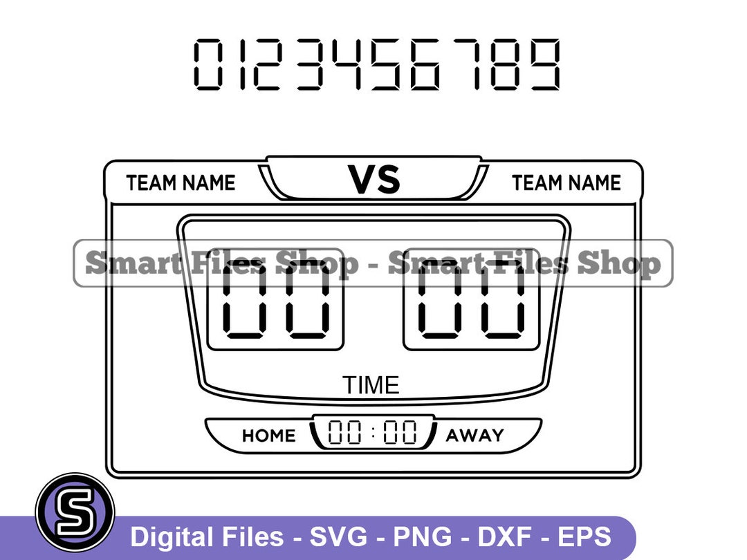 Sport Scoreboard Outline SVG, Sport Svg, Scoreboard SVG, Scoreboard Dxf ...