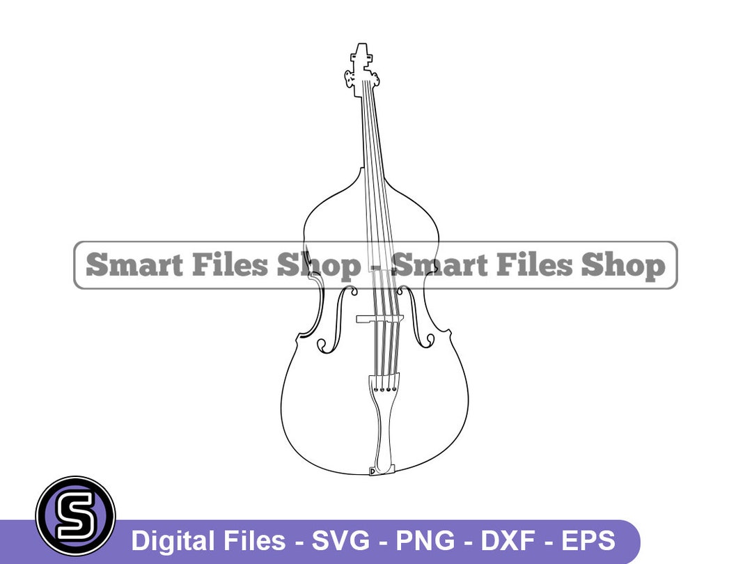Double Bass Outline Svg, Musical Instruments Svg, Double Bass Dxf ...