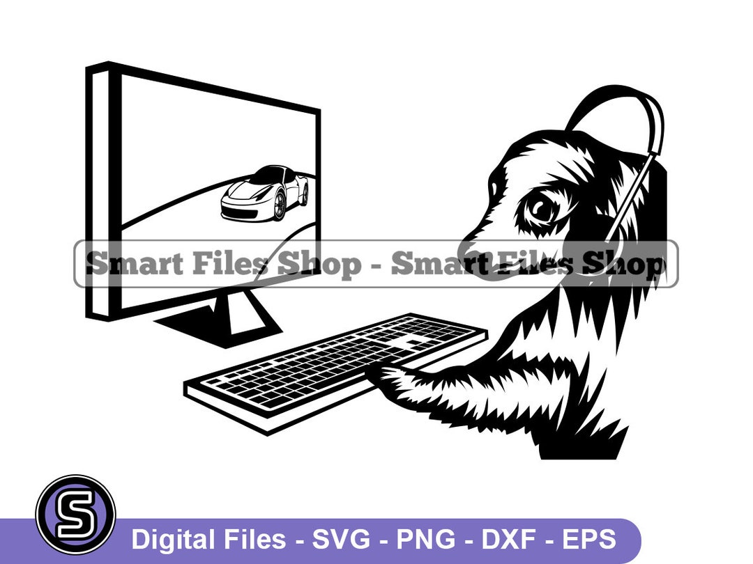Dog Playing Video Game Svg, Gaming Svg, Funny Gamer Svg, Gaming Dxf ...