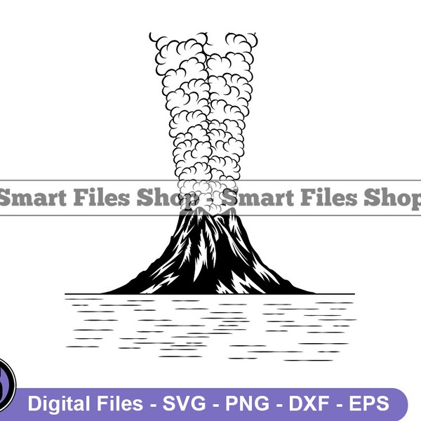 Volcano Svg - Etsy