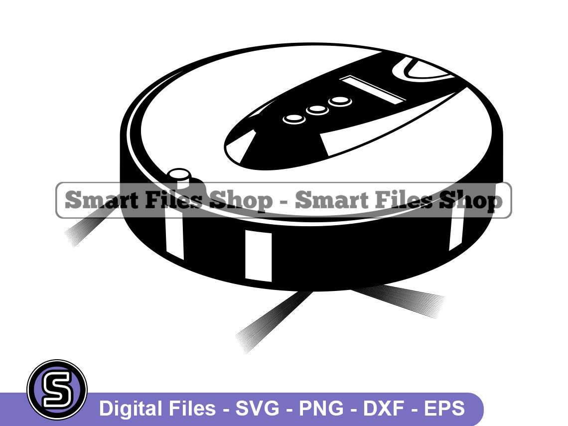 Robotic Vacuum Cleaner Svg, Vacuum Svg, Cleaning Svg, Robot Vacuum ...