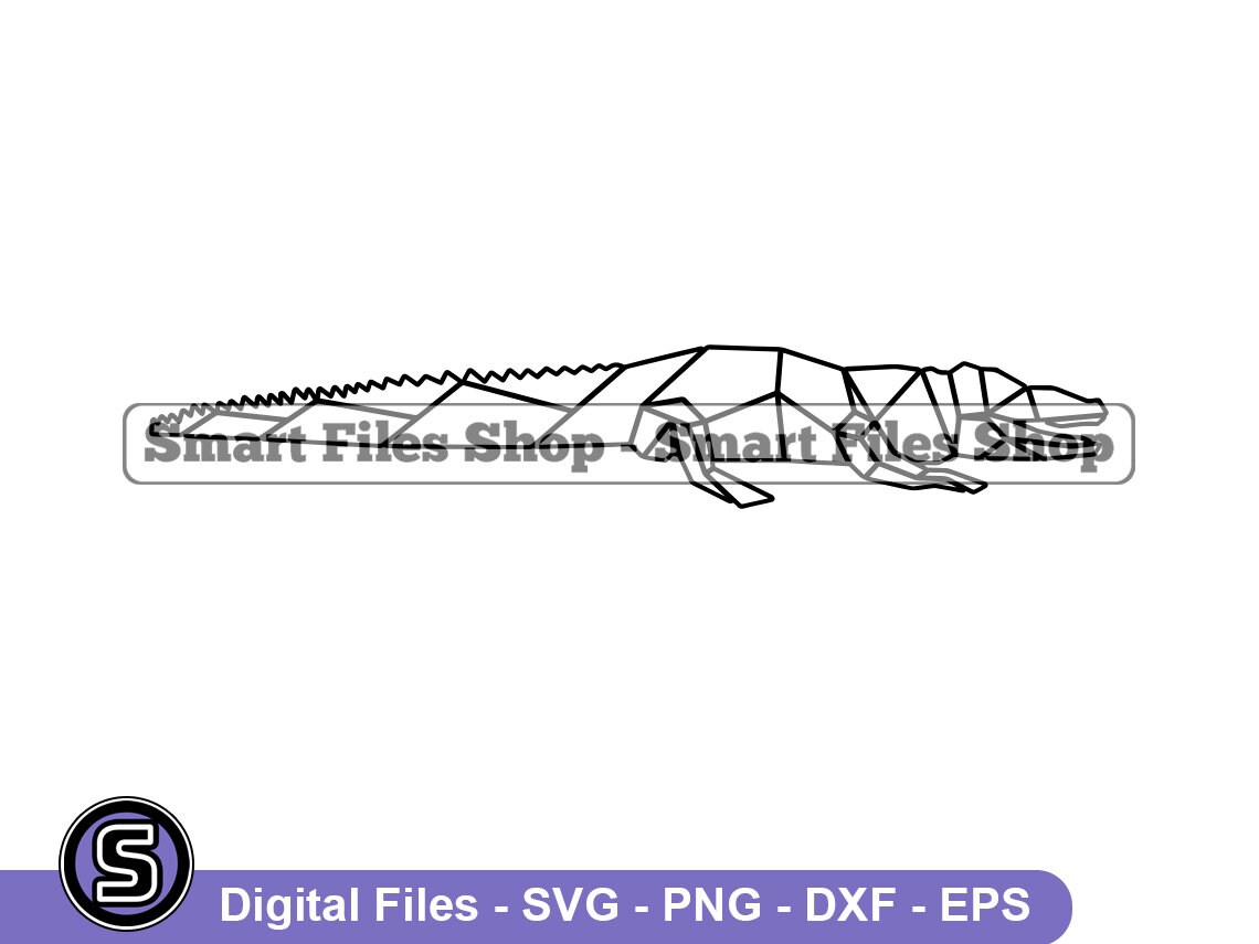 Geometric Crocodile Outline Svg Crocodile Svg Geometric - Etsy