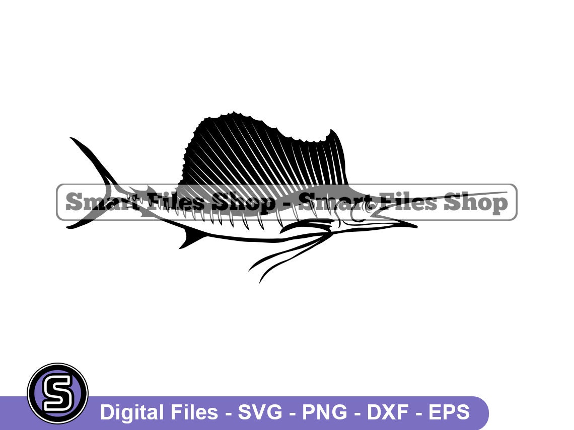 Sailfish #2 Svg, Sailfish Svg, Fish Svg, Fishing Svg, Sailfish Dxf ...